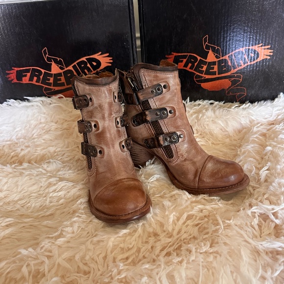 freebird | Shoes | Freebird Brown Leather Buckle Boots | Poshmark